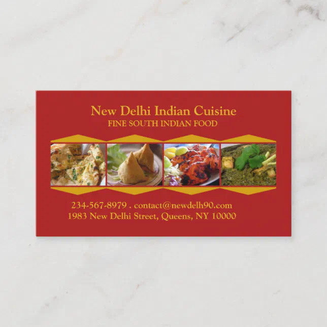 Indian Cuisine Business Card | Zazzle