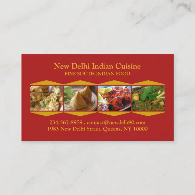 Indian Cuisine Business Card | Zazzle