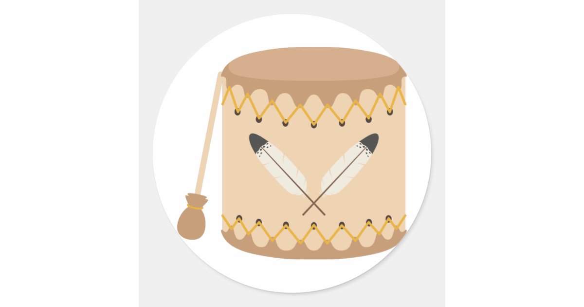 Indian Drum Classic Round Sticker | Zazzle