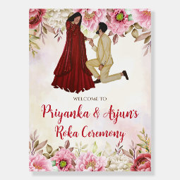 Indian Engagement Sign Roka Ceremony Welcome Signs | Zazzle