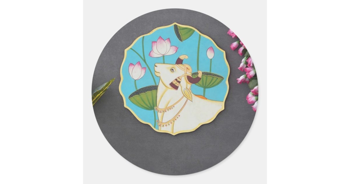 Indian Famous Pichwai Painting Sticker | Zazzle
