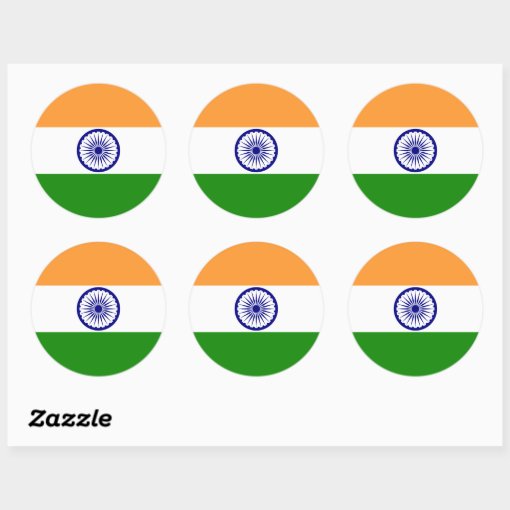 Indian Flag Classic Round Sticker | Zazzle