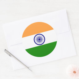 Indian Flag Classic Round Sticker | Zazzle