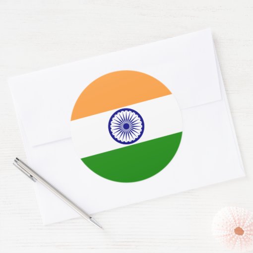 Indian Flag Classic Round Sticker | Zazzle