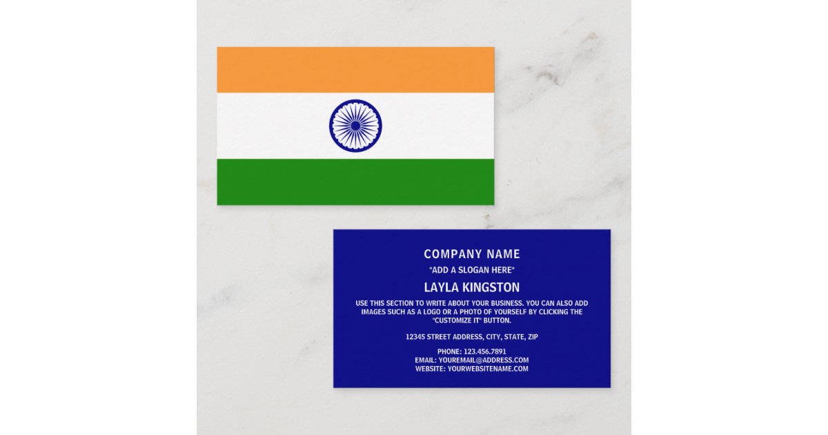 Indian Flag, Flag of India Business Card | Zazzle