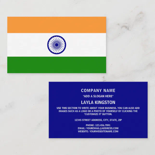 Indian Flag, Flag of India Business Card | Zazzle