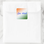 Indian Flag Jai Hind Square Sticker | Zazzle