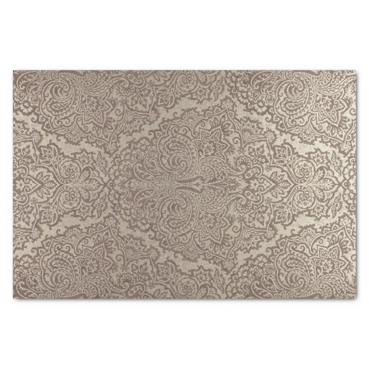 Indian Gold Damask Tissue Paper | Zazzle