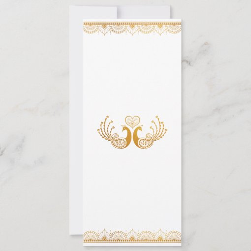 Indian Gold Ethnic Wedding Invitation Card | Zazzle