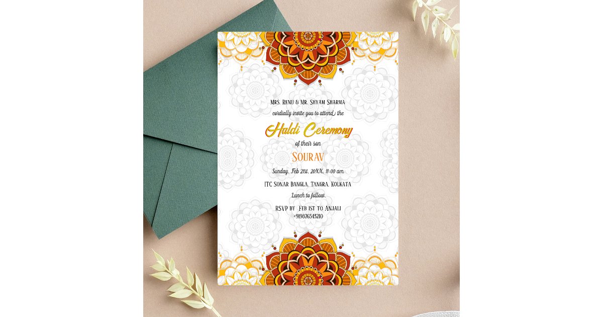 Indian Groom Haldi Ceremony Invitation | Zazzle