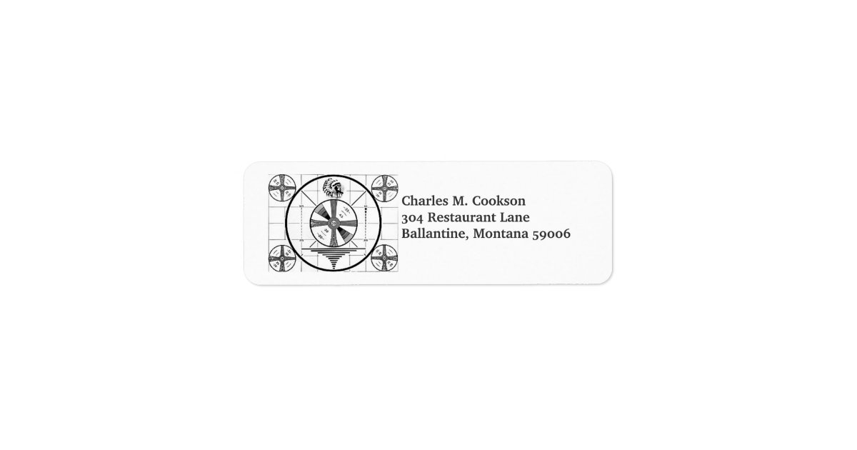 Indian Head Television Test Pattern Label | Zazzle