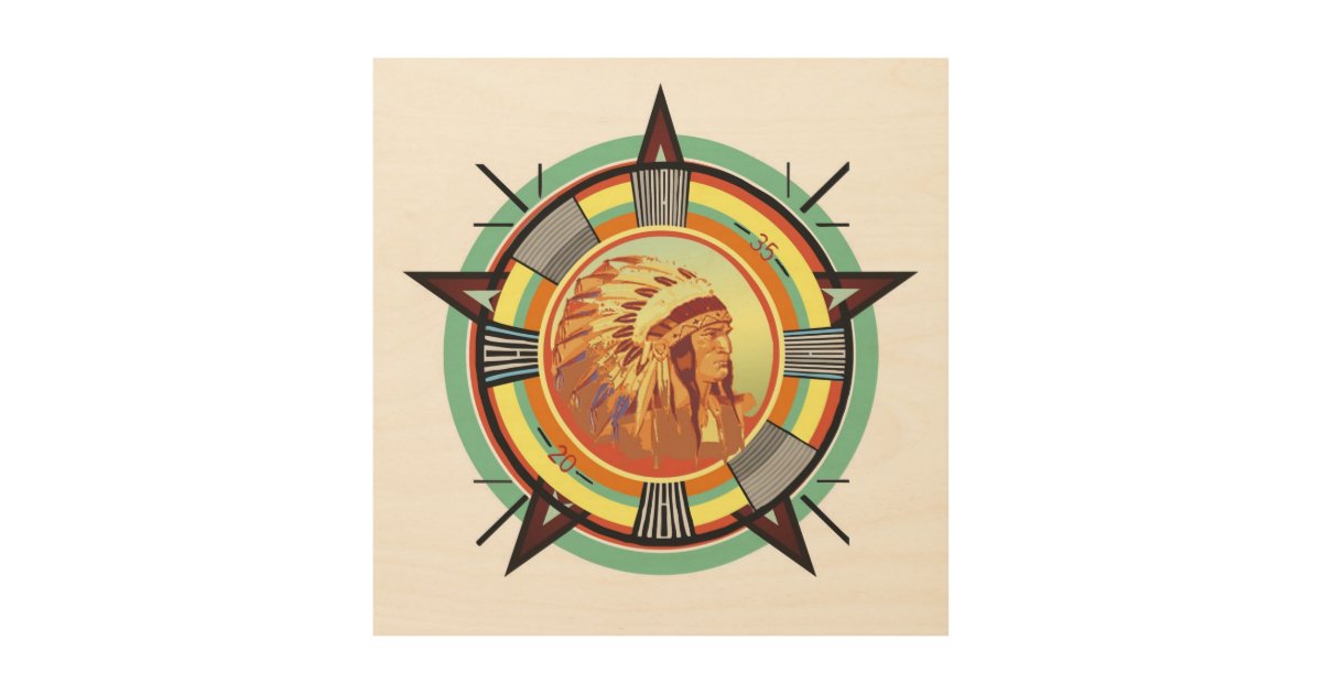 Indian Head Test Pattern 12" x 12" Wood Wall Decor | Zazzle