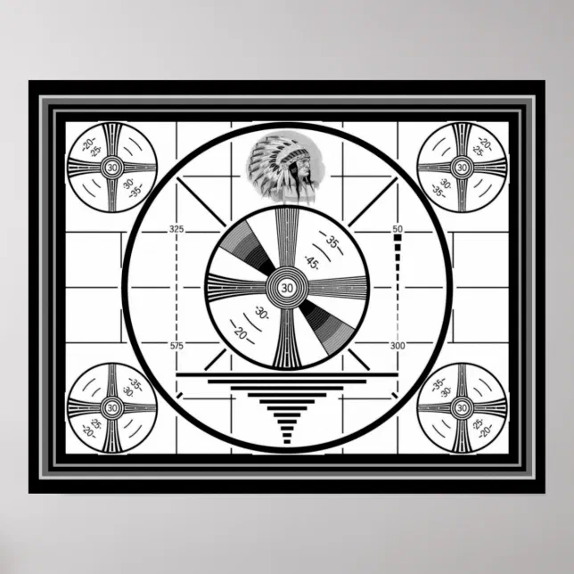 Indian Head Test Pattern 16 x 20 Poster | Zazzle