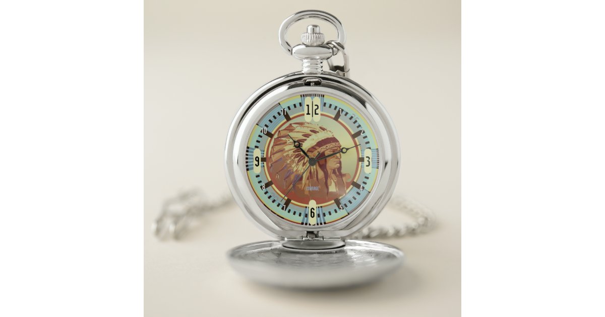 Indian Head Test Pattern 2.0 Pocket Watch | Zazzle