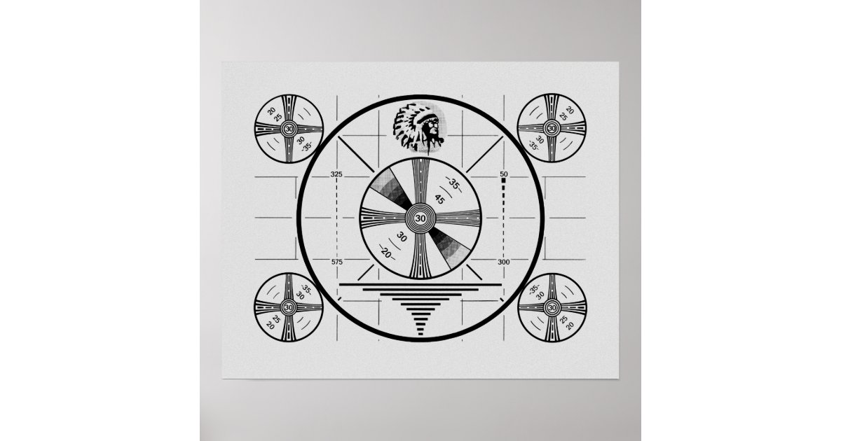Indian Head Test Pattern Poster | Zazzle