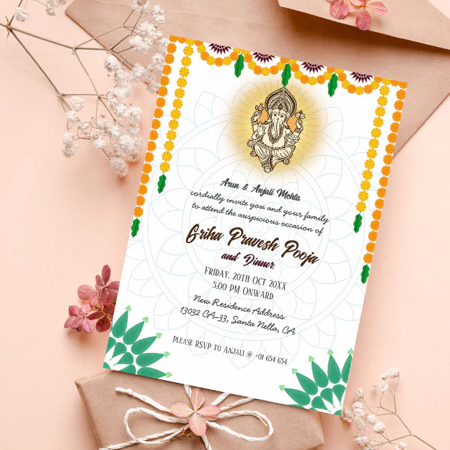 Indian Hindu Housewarming Griha Pravesh Invitation | Zazzle