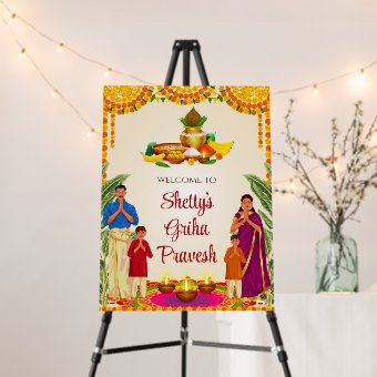 Indian Housewarming banner & Grihapravesham signs | Zazzle