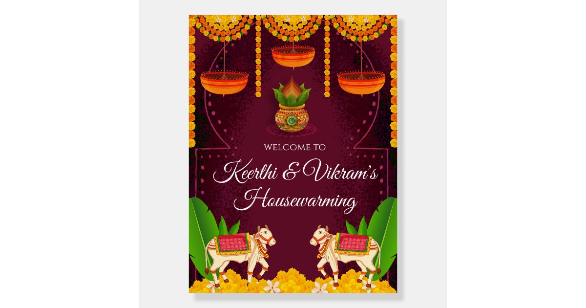 Indian Housewarming signs & Grihapravesham signs | Zazzle