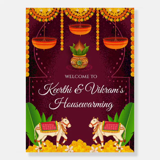 Indian Housewarming signs & Grihapravesham signs | Zazzle