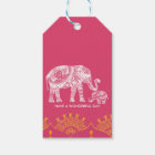 Diwali Gift Tag in Red and Gold Indian Pattern | Zazzle.com