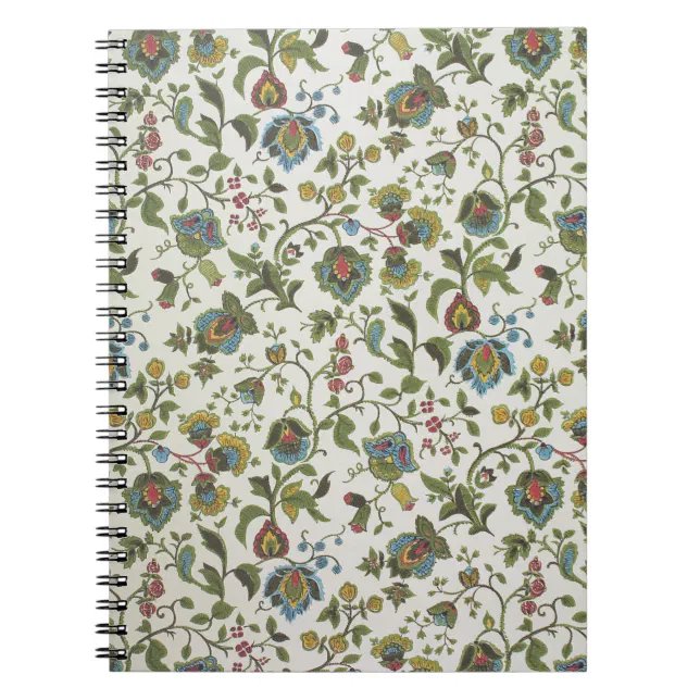 Indian-inspired, floral design wallpaper, 1965-75 notebook | Zazzle