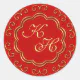 Indian Inspired Monogram Stickers in Red & 'Gold' | Zazzle