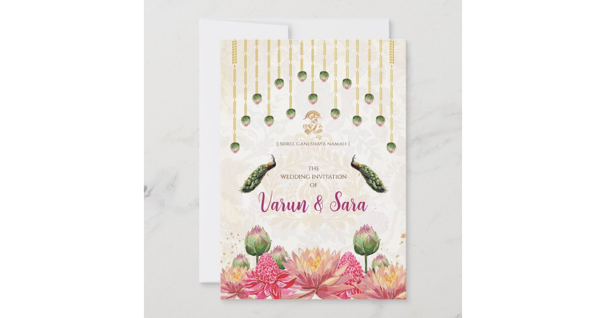 Indian invitations & Hindu wedding invitation | Zazzle