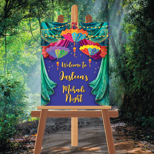 Indian Mehndi Hindu Welcome sign | Zazzle