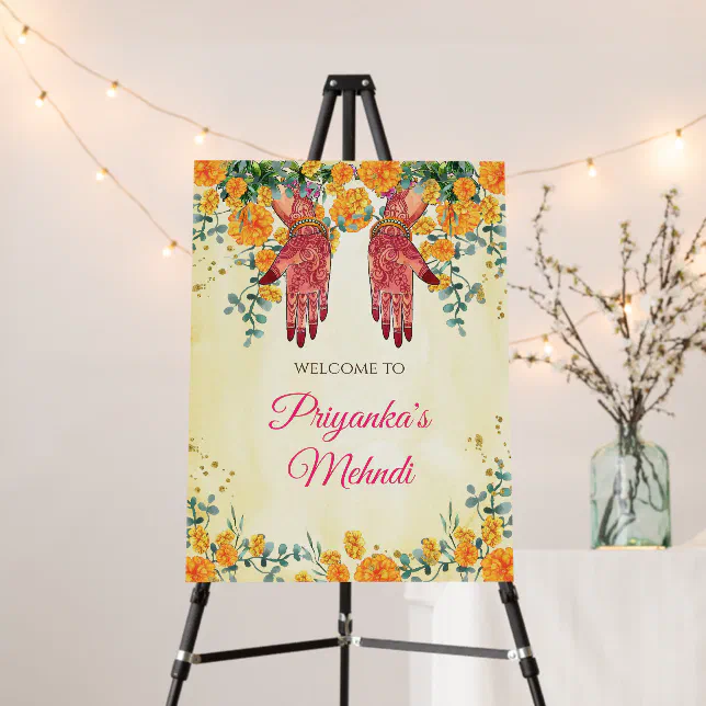 Indian Mehndi posters & Mehndi Welcome board | Zazzle