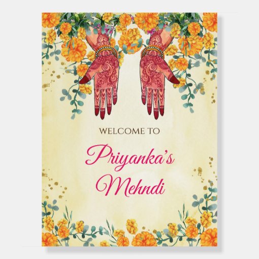 Indian Mehndi posters & Mehndi Welcome board | Zazzle