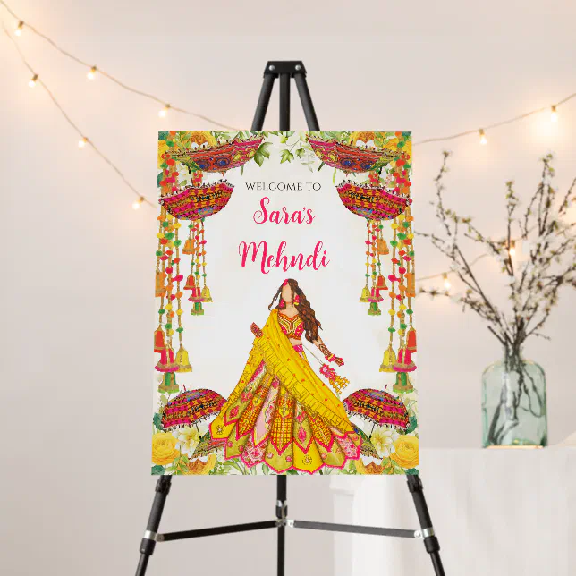Indian Mehndi posters & Mehndi Welcome signs | Zazzle