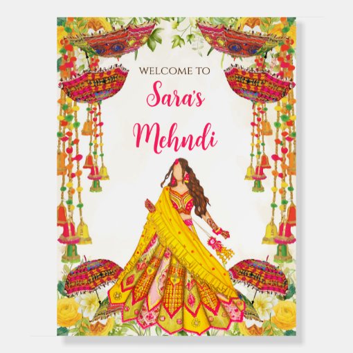 Indian Mehndi posters & Mehndi Welcome signs | Zazzle