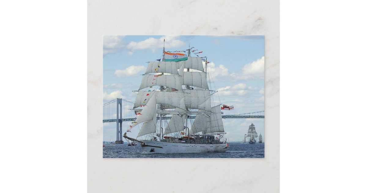 Indian Navy sail training ship Tarangini Postcard | Zazzle