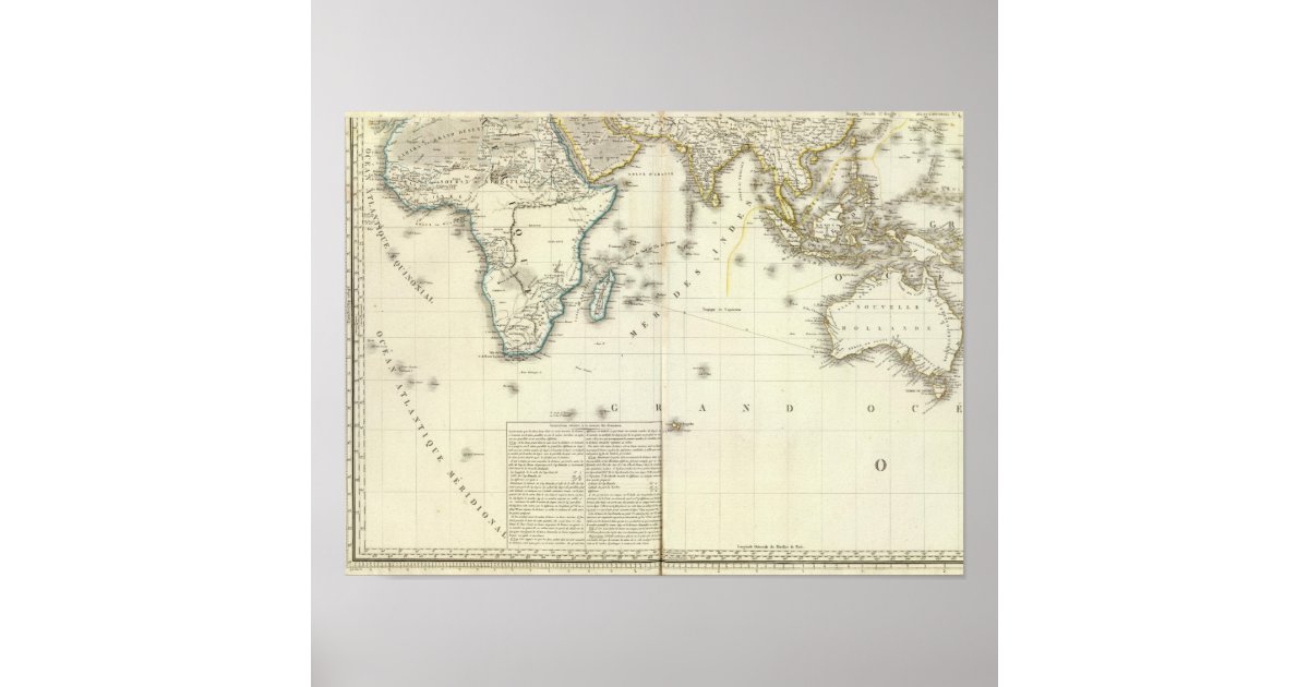 Indian Ocean Atlas Map Poster | Zazzle