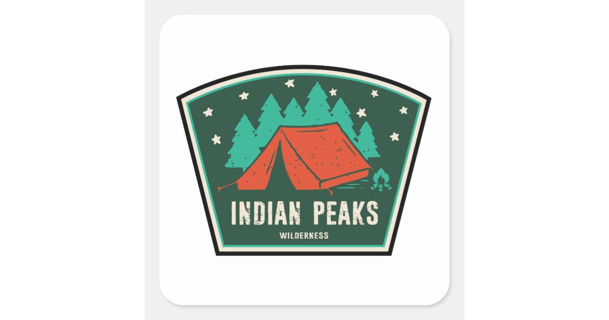 Indian Peaks Wilderness Colorado Camping Square Sticker | Zazzle
