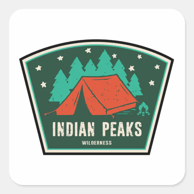 Indian Peaks Wilderness Colorado Camping Square Sticker | Zazzle