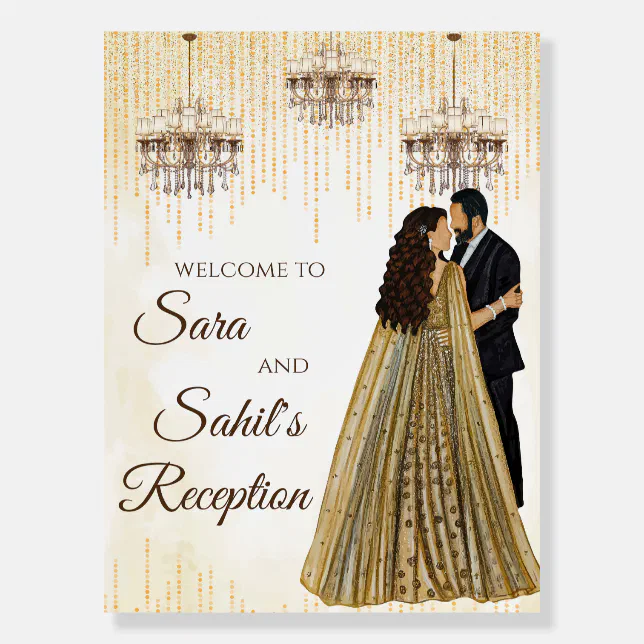 Indian Reception welcome sign & Reception signs | Zazzle