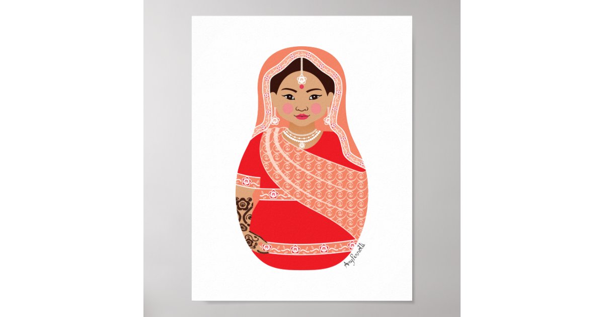 Indian (Red) Matryoshka Poster | Zazzle