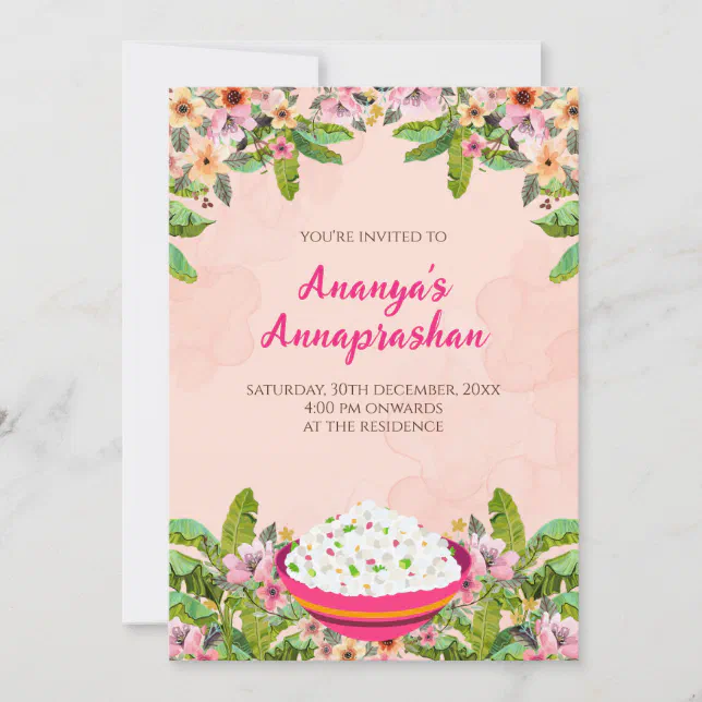 Indian Rice weaning ceremony invitation Digital | Zazzle