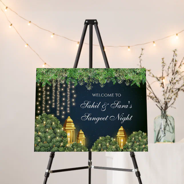 Indian Sangeet poster & Sangeet welcome signs | Zazzle