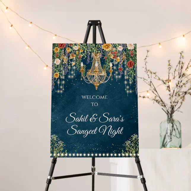Indian Sangeet sign & Sangeet Night welcome board | Zazzle