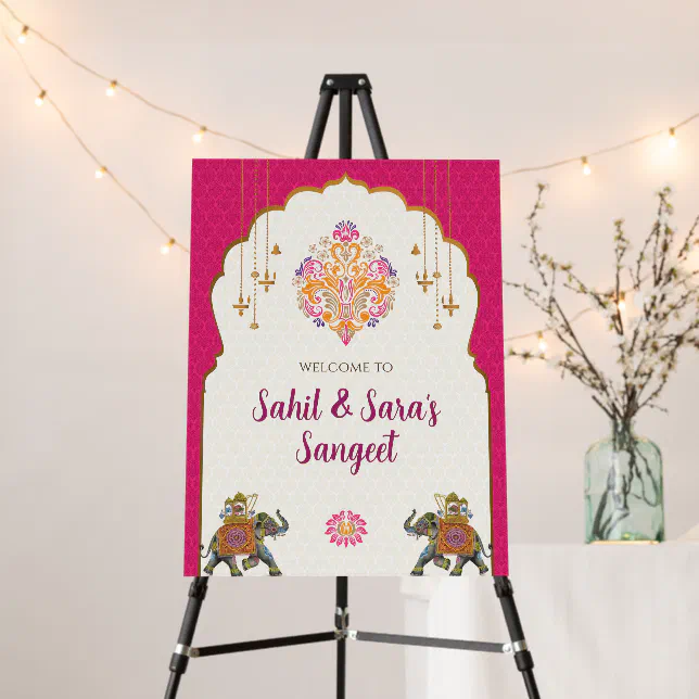 Indian Sangeet Welcome Signs Sangeet Poster | Zazzle