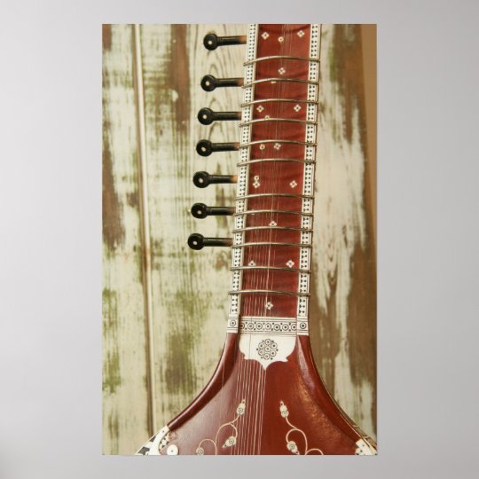 Indian Sitar String Instrument Poster | Zazzle.com