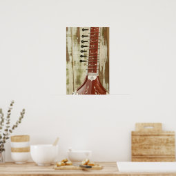 Indian Sitar String Instrument Poster | Zazzle