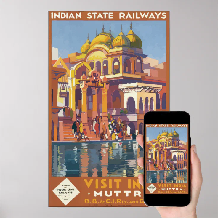 Indian State Railways Visit India , Vintage Poster | Zazzle