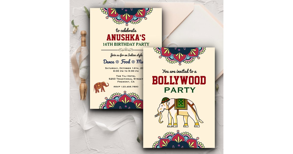Indian Style Bollywood Party Birthday Invitation | Zazzle