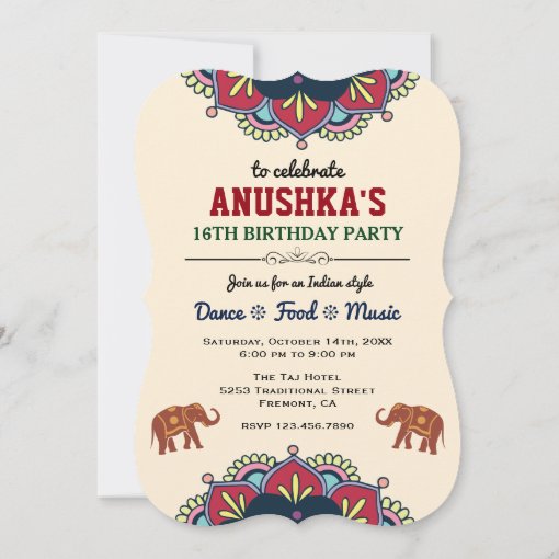 Indian Style Bollywood Party Birthday Invitation | Zazzle