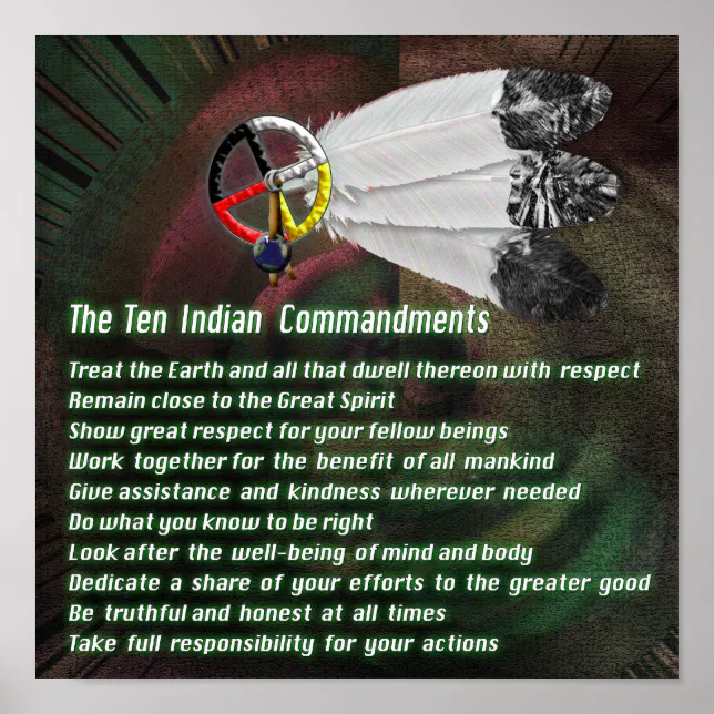 Indian Ten Commandments Poster | Zazzle