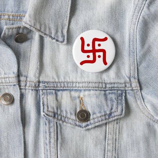 indian traditional hindu swastika symbol religion button | Zazzle
