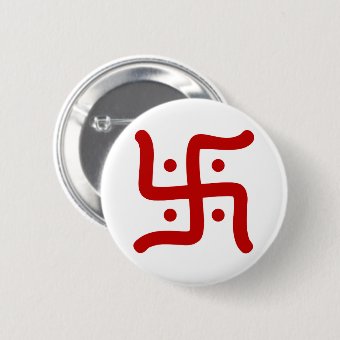 indian traditional hindu swastika symbol religion button | Zazzle